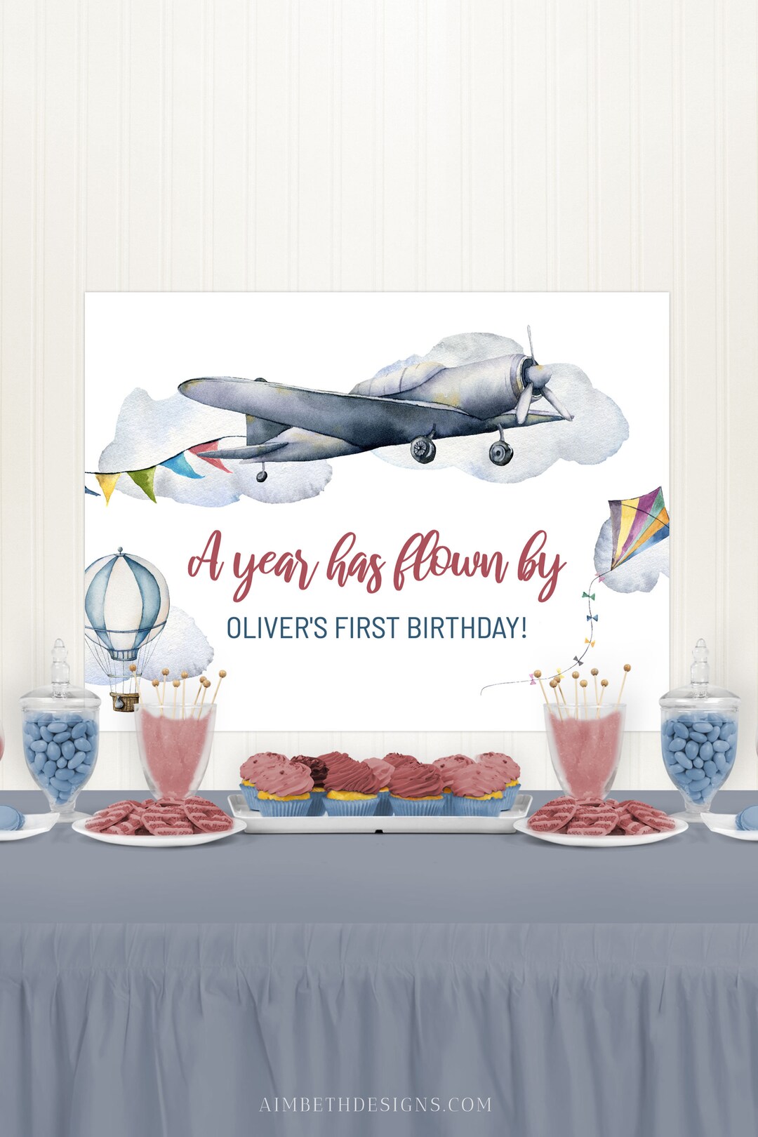 Airplane Backdrop, Airplane Birthday Backdrop, Airplane Birthday Decor ...
