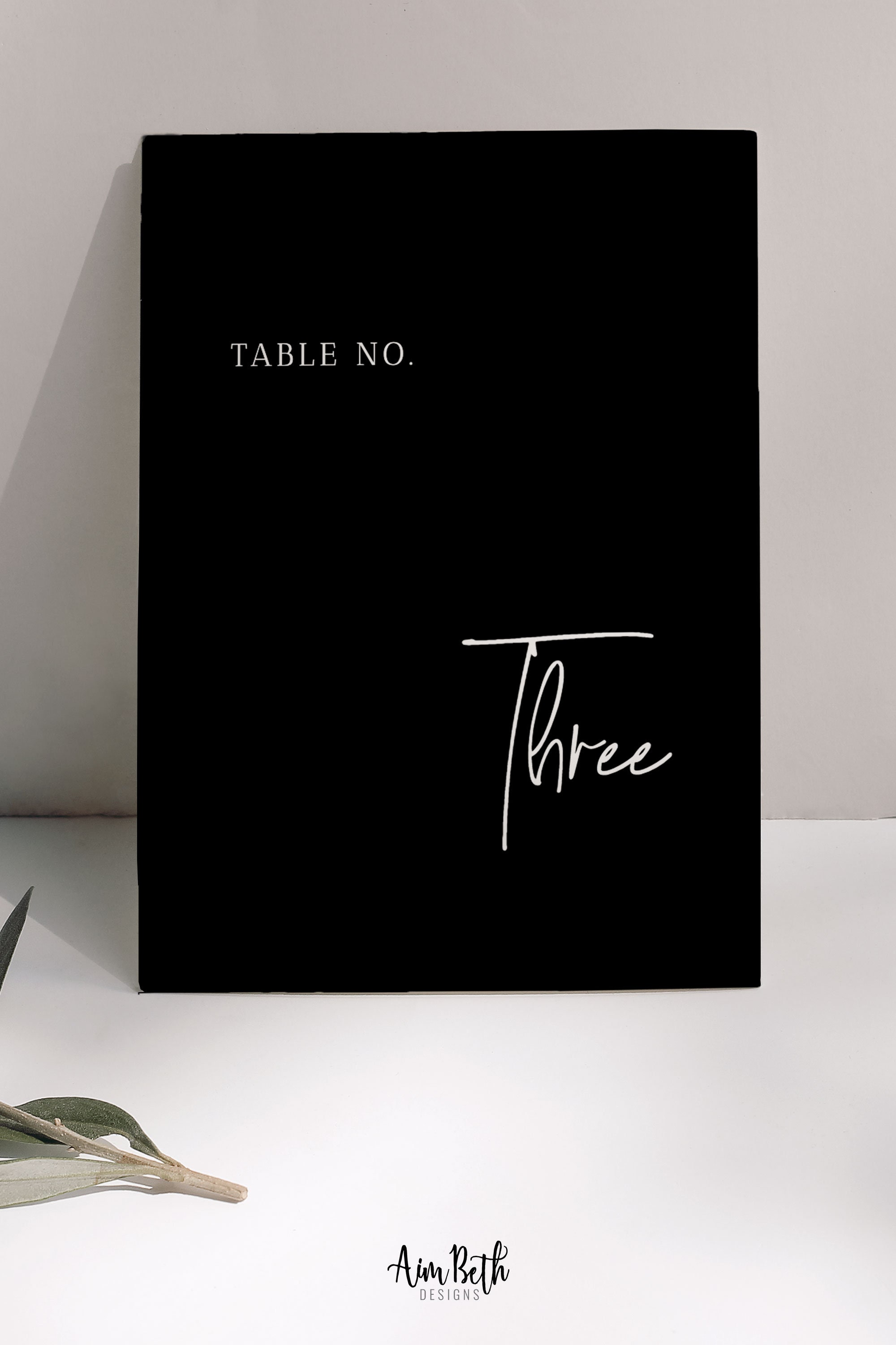 Black Wedding Table Number Black and White Modern Wedding | Etsy