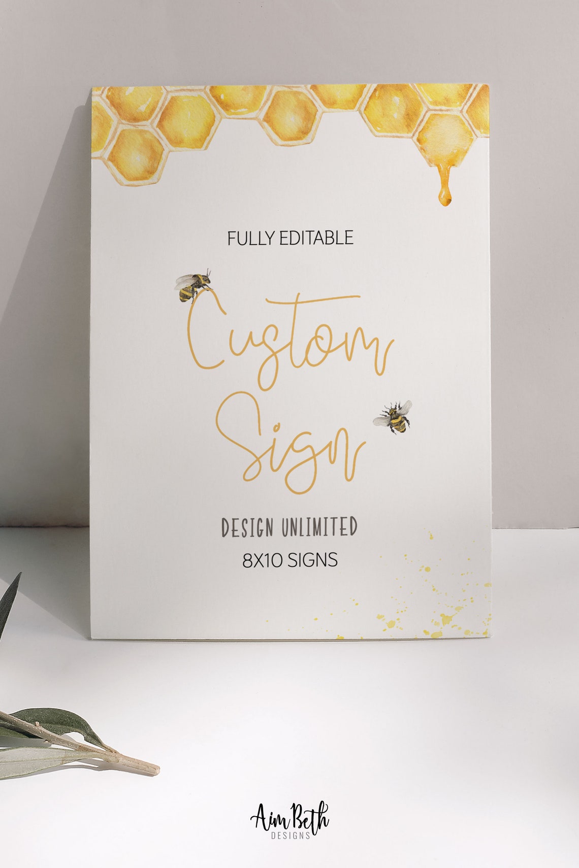 EDITABLE Bumble Bee Custom Sign 8x10 Custom Sign Template | Etsy