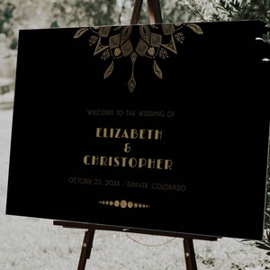 Art Deco Welcome Sign, Art Deco Wedding Welcome Sign Template, Gatsby ...