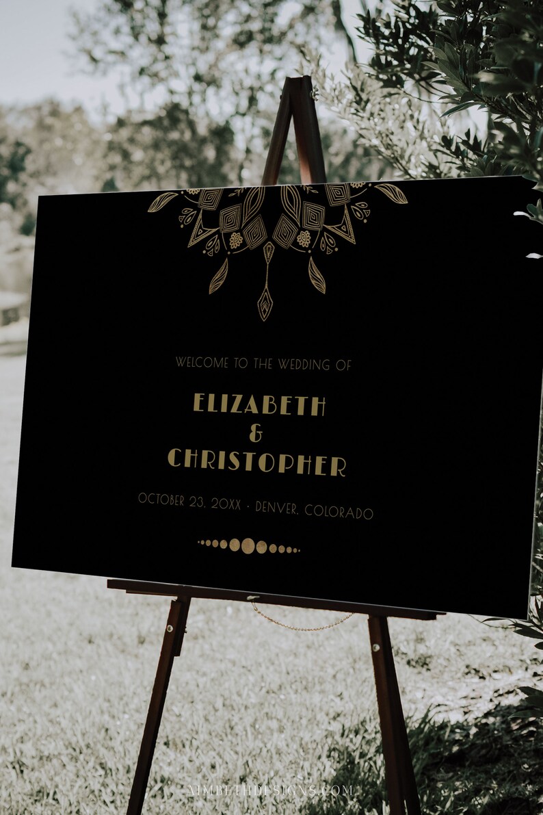 Art Deco Welcome Sign Art Deco Wedding Welcome Sign Template - Etsy