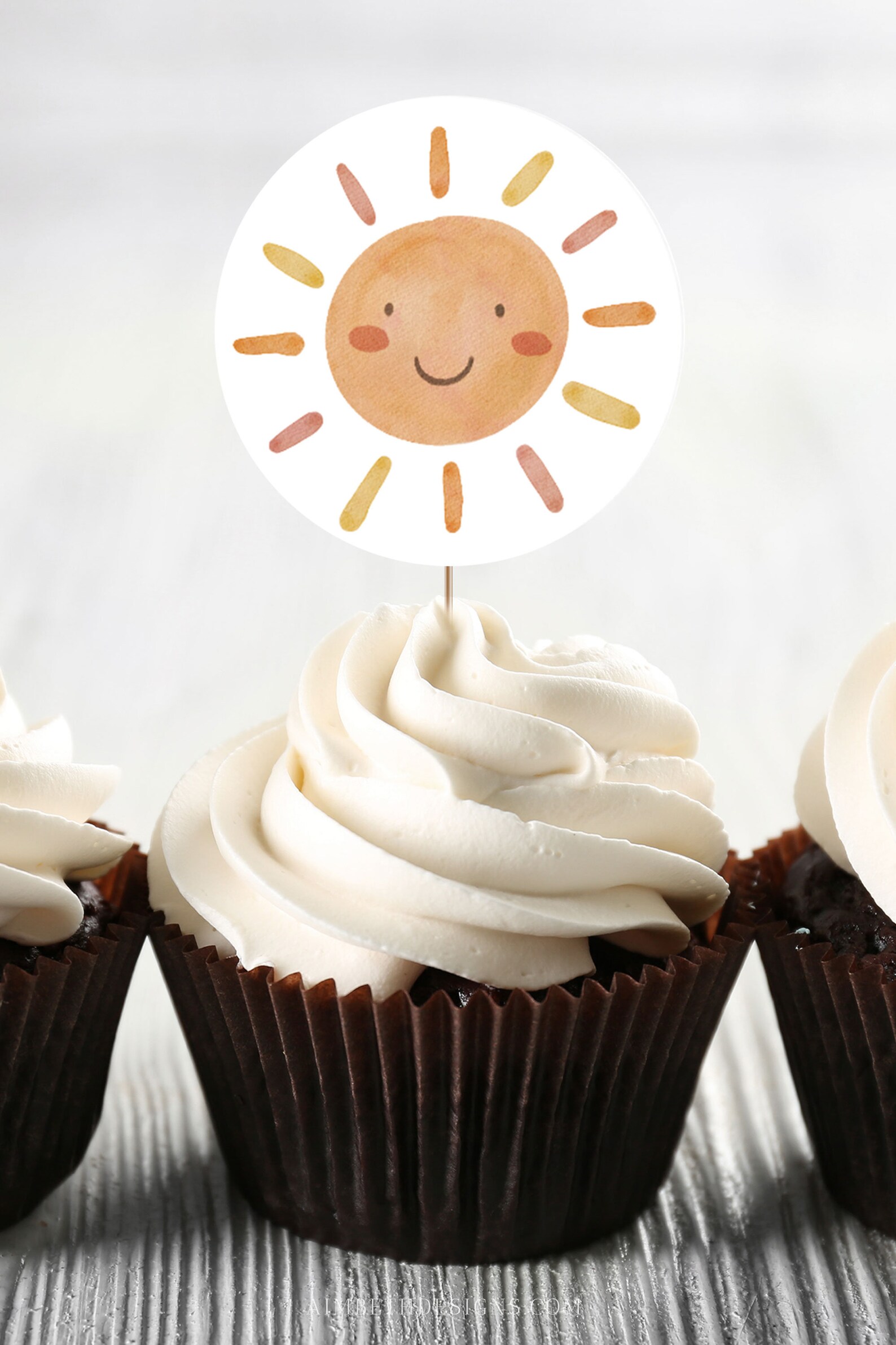 Sunshine Cupcake Toppers, Printable Sunshine Cupcake Toppers, Sunshine ...
