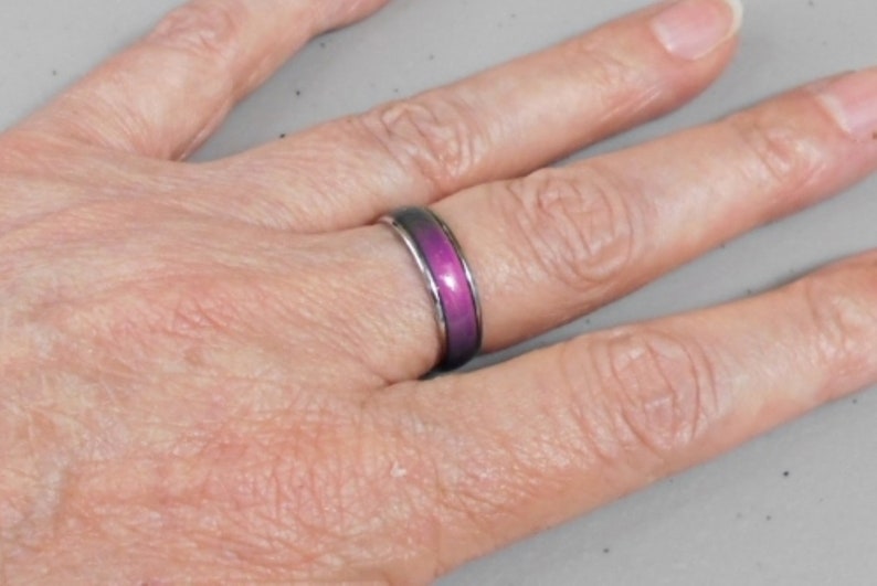Retro Vintage Mood Ring Stainless Steel Color Chart Included - Etsy