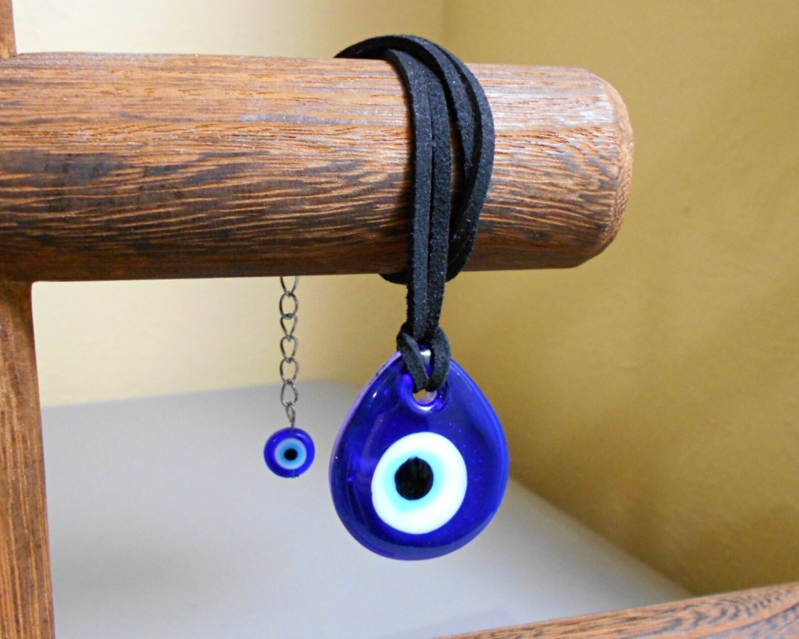 Evil Eye Necklace Blue Teardrop Shape Lampwork Glass Evil | Etsy