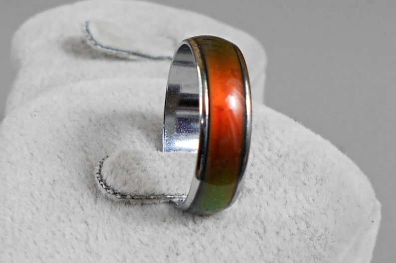 Retro Vintage Mood Ring Stainless Steel Color Chart Included - Etsy