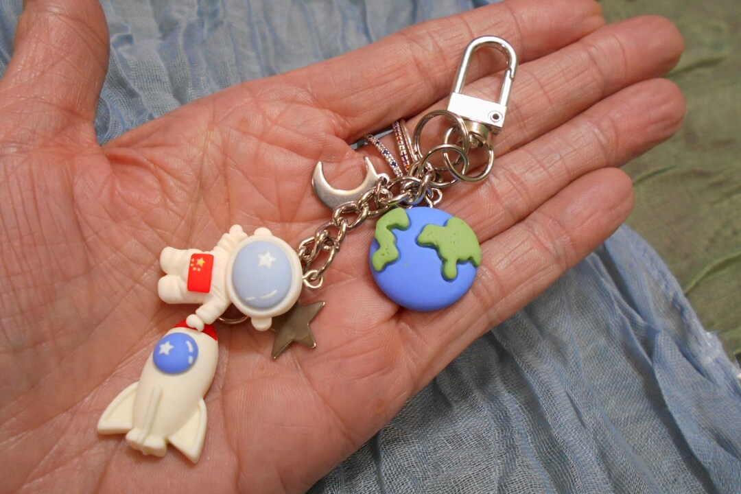 Cute 3D Astronaut Rocket Planet Space Backpack Keychain - Etsy