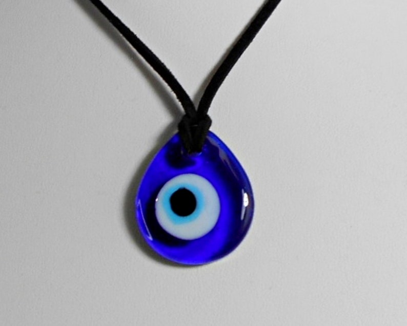 Evil Eye Necklace Blue Teardrop Shape Lampwork Glass Evil | Etsy