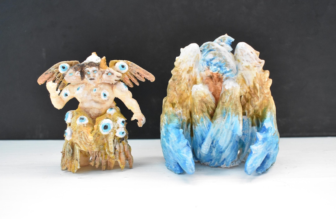 Biblically Accurate Cherub and Seraph, Mini Angel Figurines, Hand ...