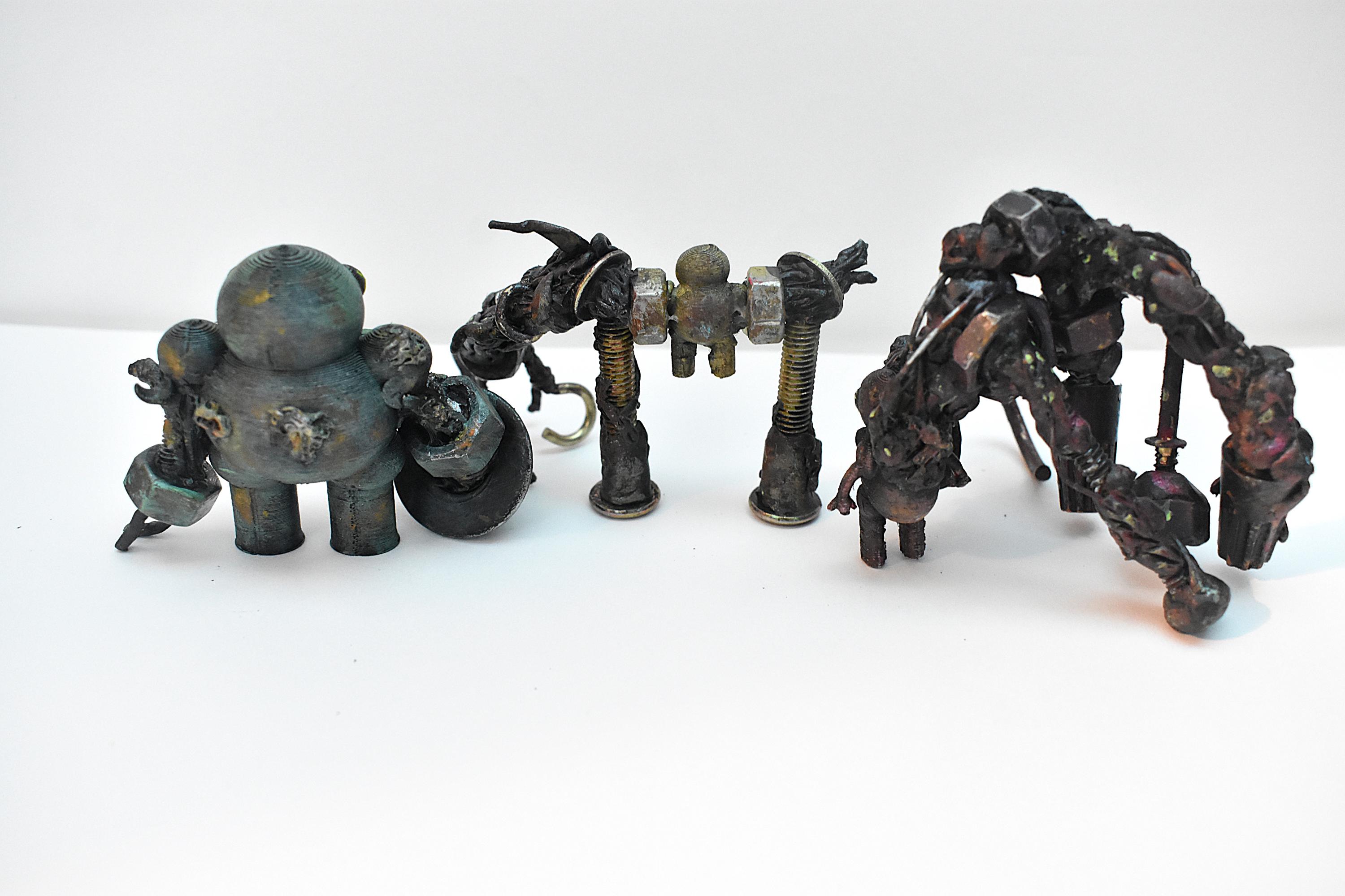 The Obsolete, Mini Robot Figurines, Hand-painted 3d-printed Collectible ...
