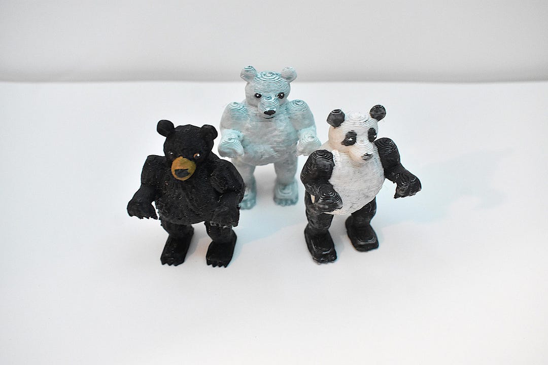 Ursidae, Mini Bear Figurines, Hand-painted 3d-printed Collectible - Etsy