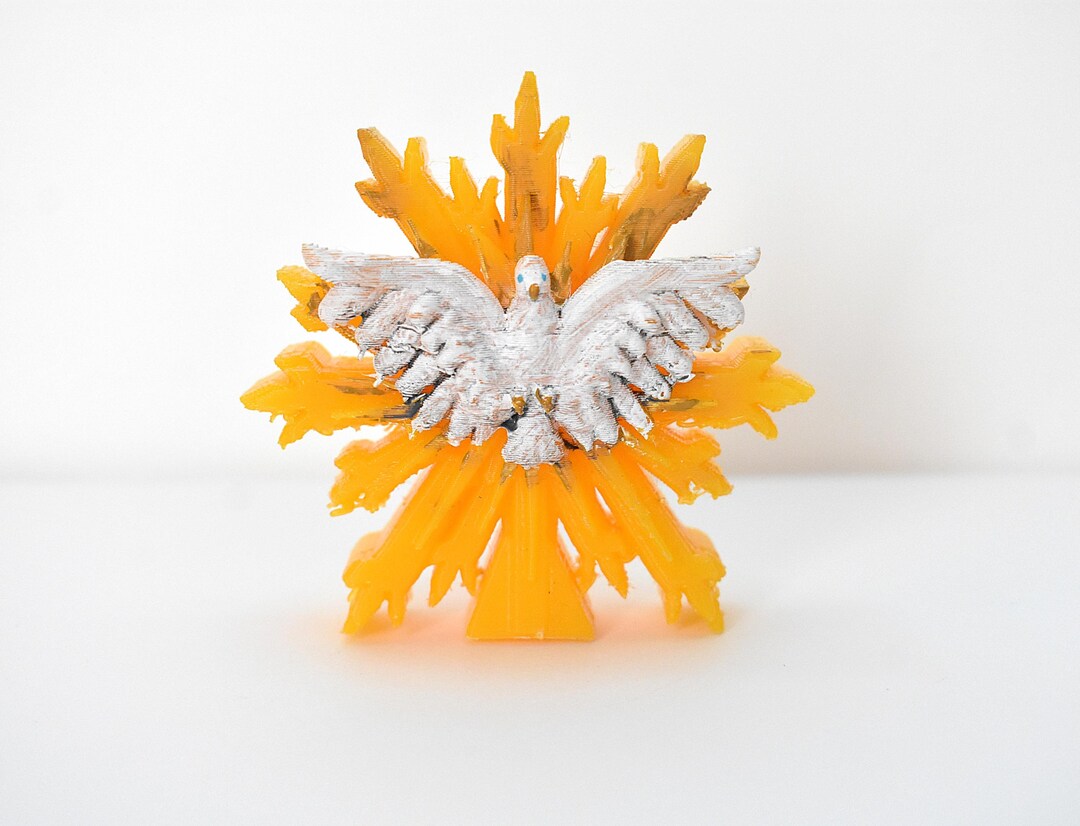 Holy Spirit Trinity Dove, Mini Religious Figurine, Hand-painted 3d ...