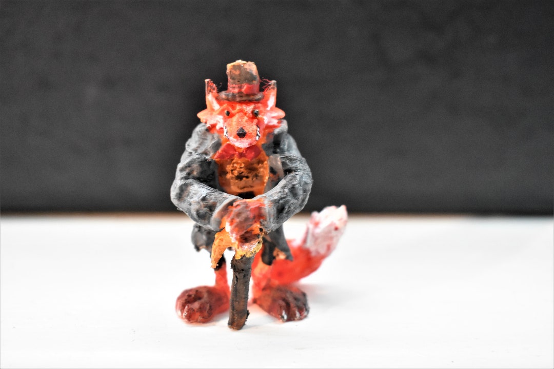 Dapper Fox, Mini Animal Figurine, Hand-painted 3d-printed Collectible ...