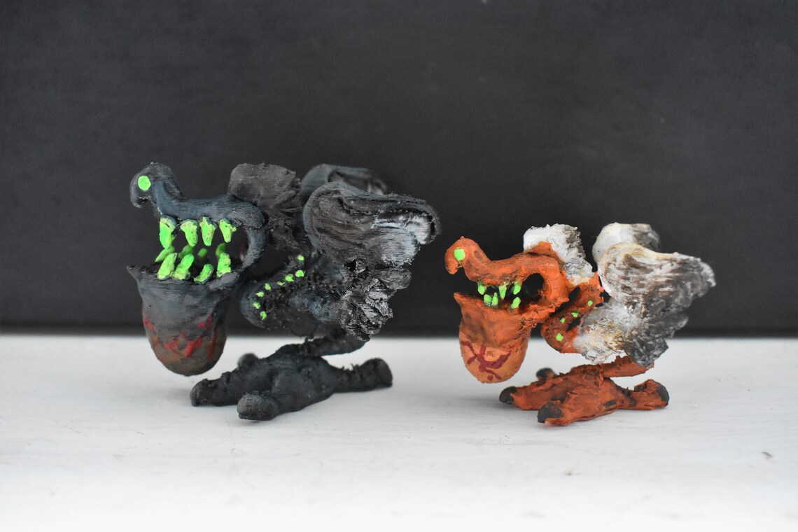 Pelican Eels, Mini Monster Figurines, Glow in the Dark, Hand-painted 3d ...