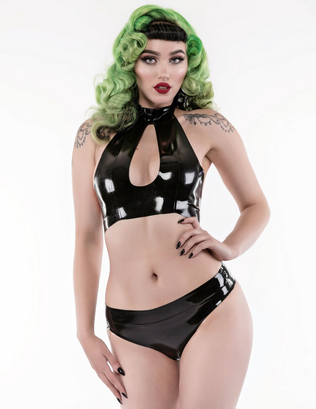 Back to Basics Latex Teardrop Halterneck - Etsy