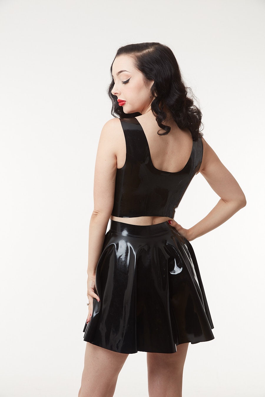 Back to Basics Latex Square Neck Crop Top - Etsy
