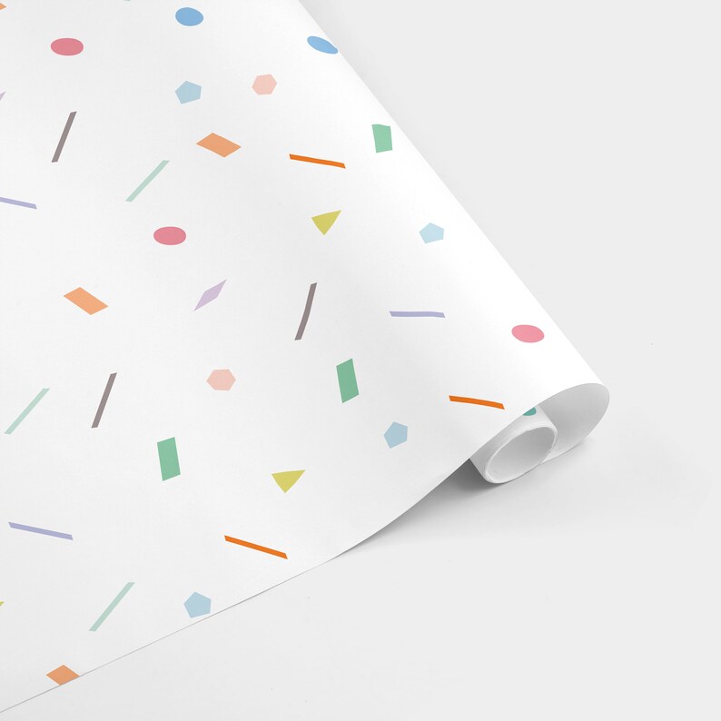 Confetti Geo Gift Wrap Colorful Confetti Pattern Gift Wrap - Etsy