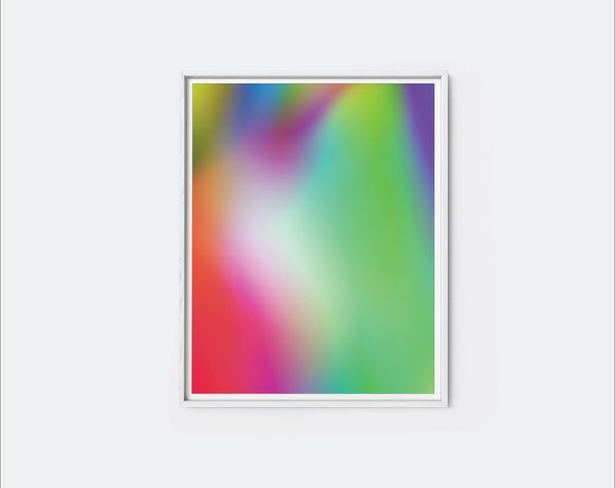 Color Fade Art Print, Modern Art Prints, Gradient Art, Rainbow Wall Art ...