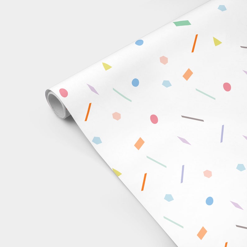 Confetti Geo Gift Wrap Colorful Confetti Pattern Gift Wrap - Etsy