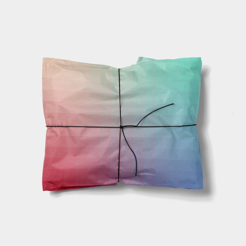 Gradient Blocks Gift Wrap, Premiun Wrapping Paper, Recyclable Gift Wrap ...