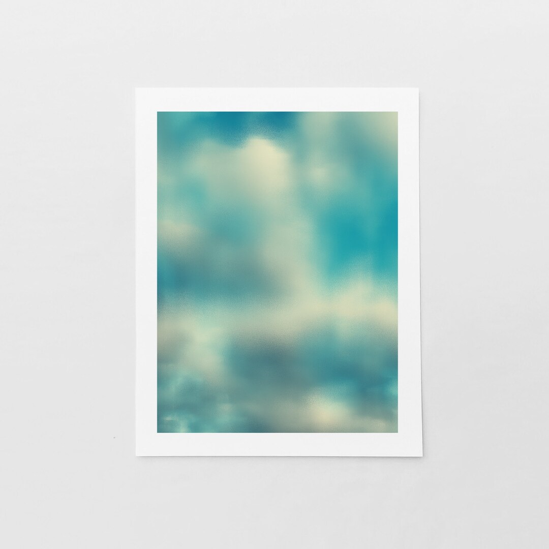 Abstract Blue Cloud Art Print, Modern Abstract Art Print, Eco Giclee ...