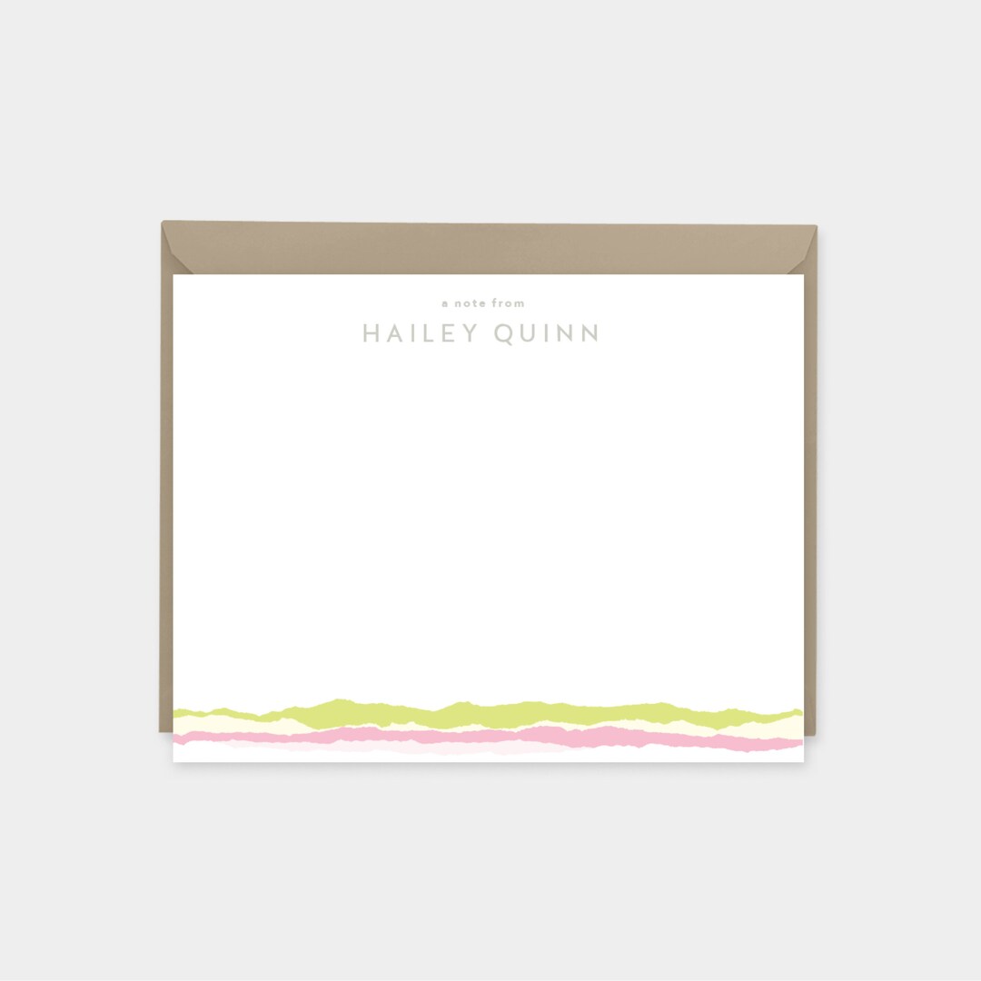 Torn Paper Note Cards XI, Custom Printable, Personalized Stationery ...