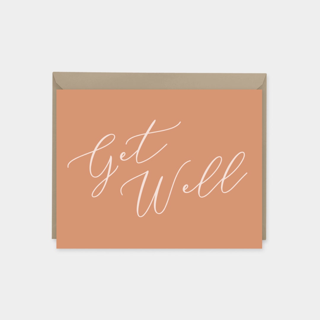 Get Well Card, Script Font Get Well Cards, Elegant, Stylish Color ...