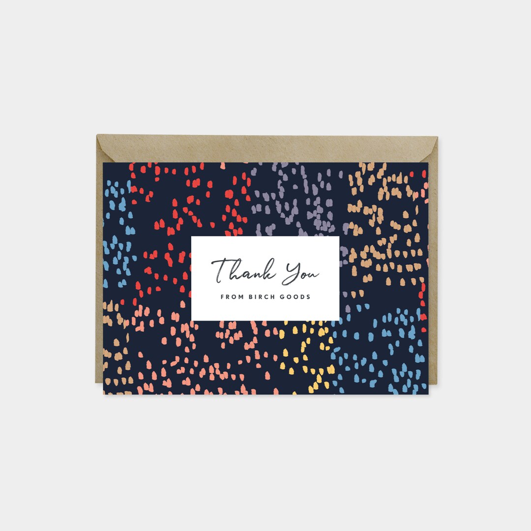 Thank You Cards, Brushstroke Pattern, Designer Thank You, Multi Cards ...