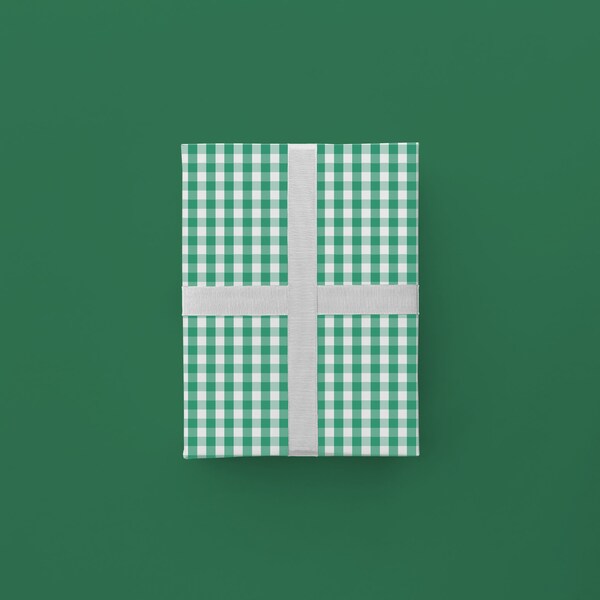Green Gingham Wrapping Paper - Etsy