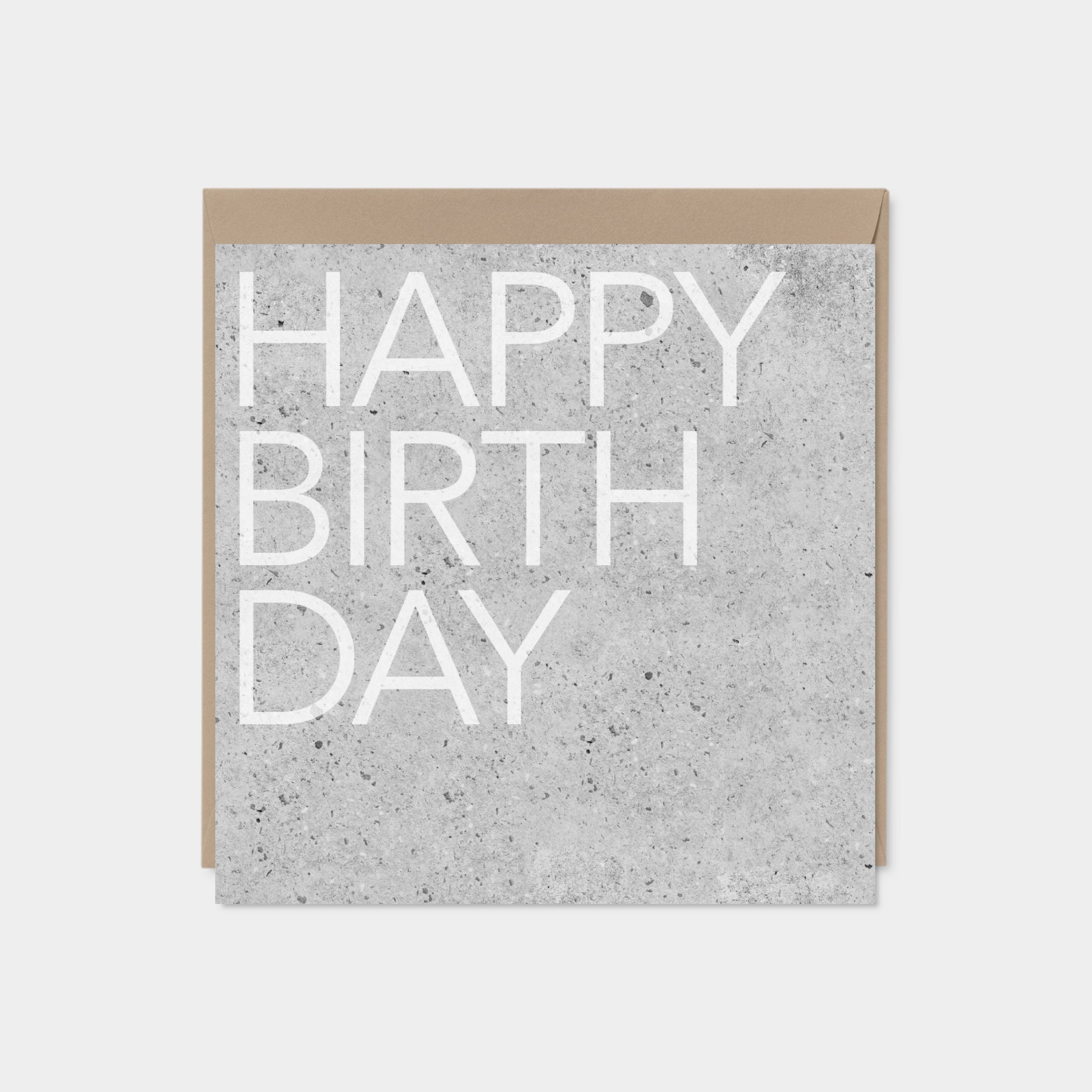 Cement Texture Happy Birthday Card Brutalist Card 6x6 - Etsy