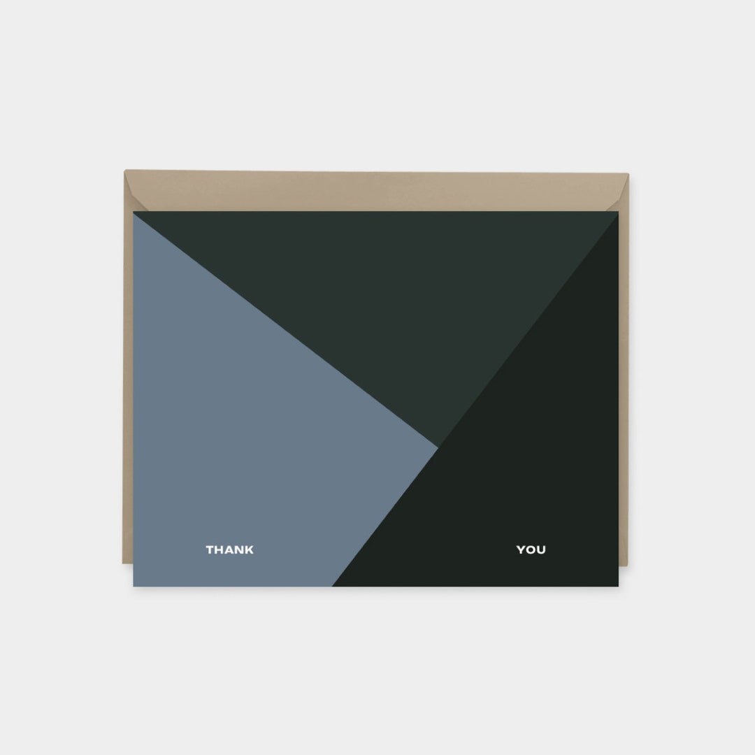 Color Block Thank You Card II Modern Blank Cards - Etsy