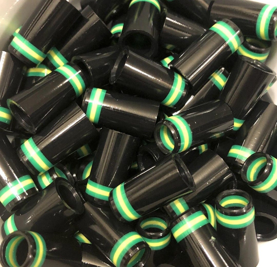 Premium Quality Iron Ferrules Black W/ Green & Yellow Rings 1” - Etsy