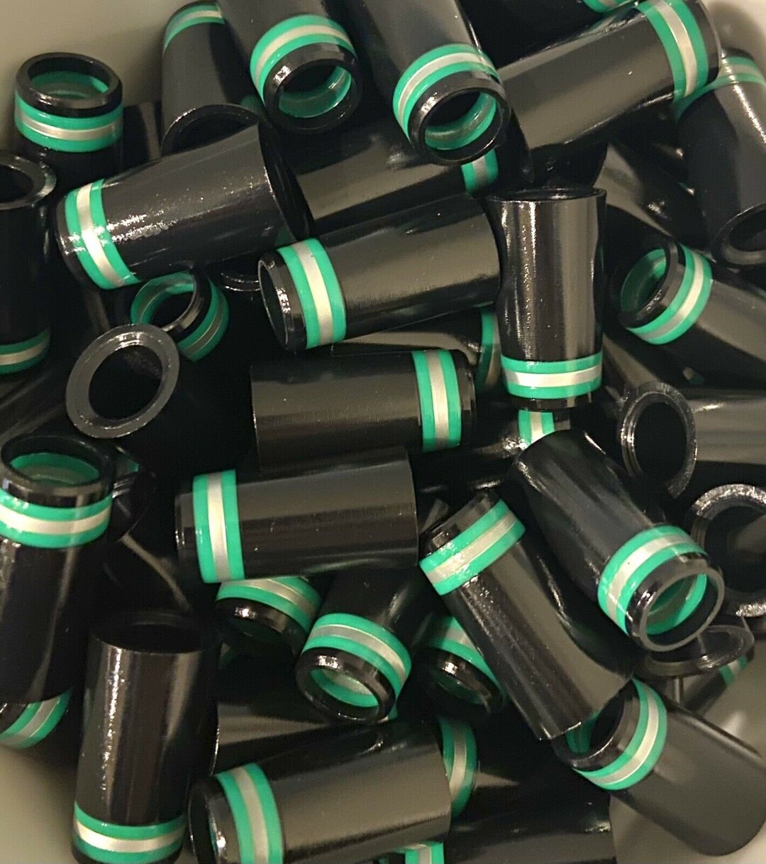 Premium Quality Iron Ferrules Black W/ Green & Silver Rings 1” - Etsy