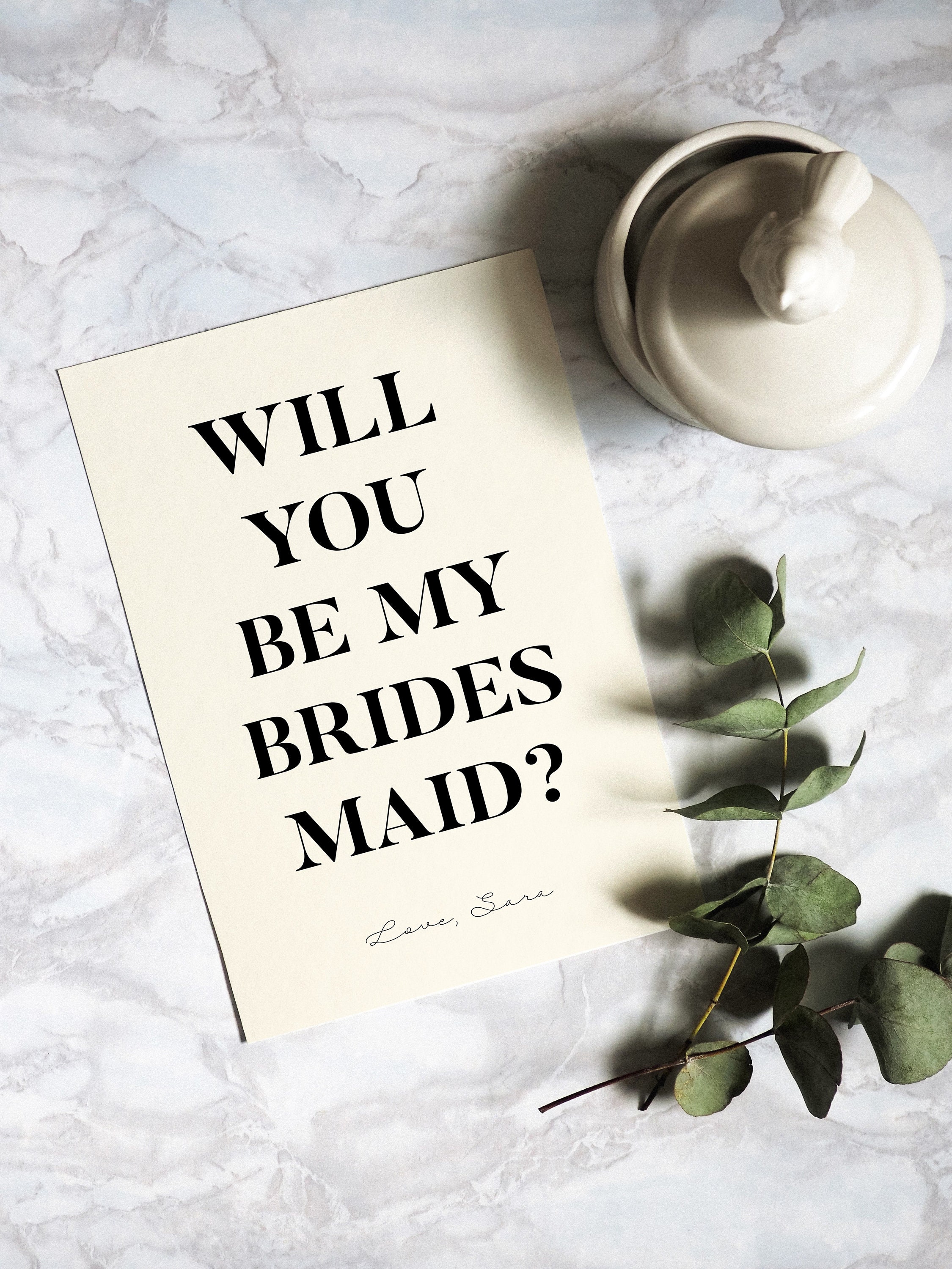 Will You Be My Bridesmaid Card, Modern Bridesmaid Proposal Card ...
