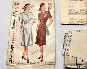 1935 Dress Pattern - Etsy