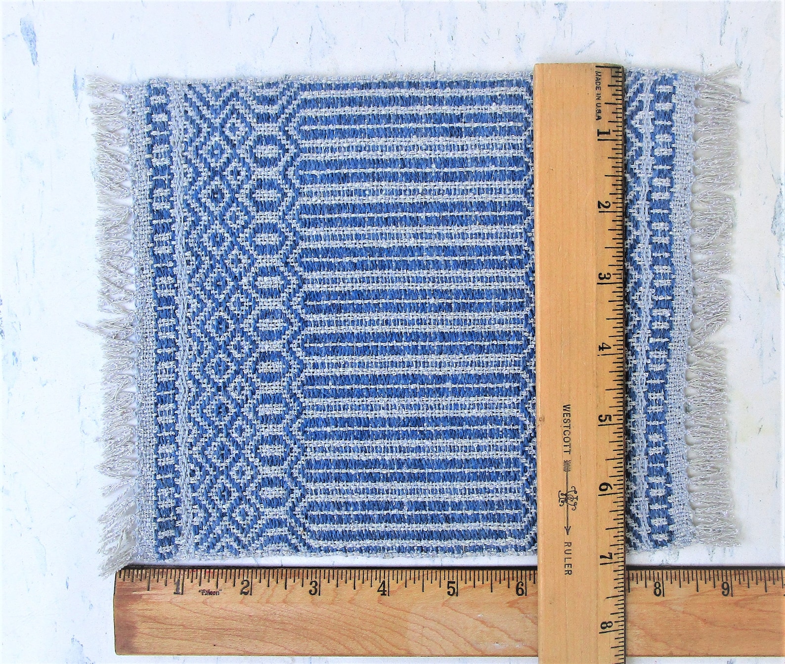 Blue and Silver Handmade Handwoven Miniature Scale Wool | Etsy