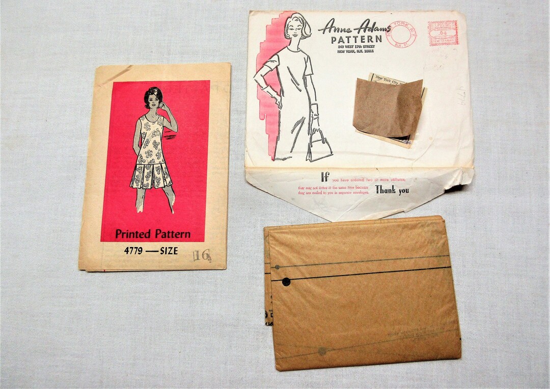 1960s Sleeveless Summer Dress Pattern Size 16. Uncut Anne Adams #4779 ...