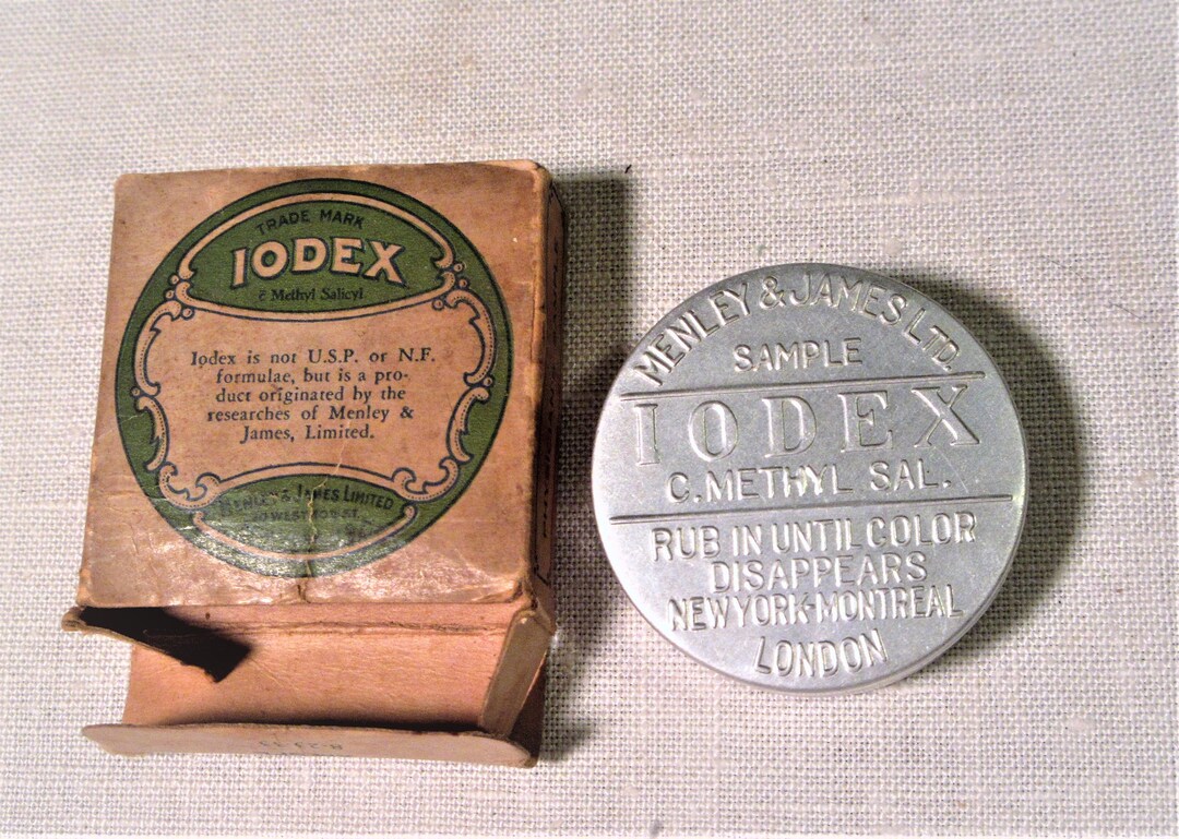 Vintage Iodex Drug Store Tin for Dark Age Spot Remover in Original Box ...
