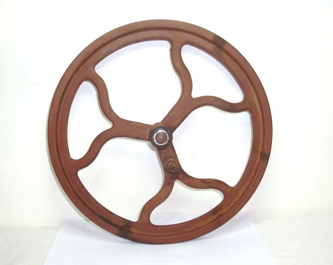 Antique Rust. Treadle Sewing Machine Cast Iron Pulley Wheel With Nut ...