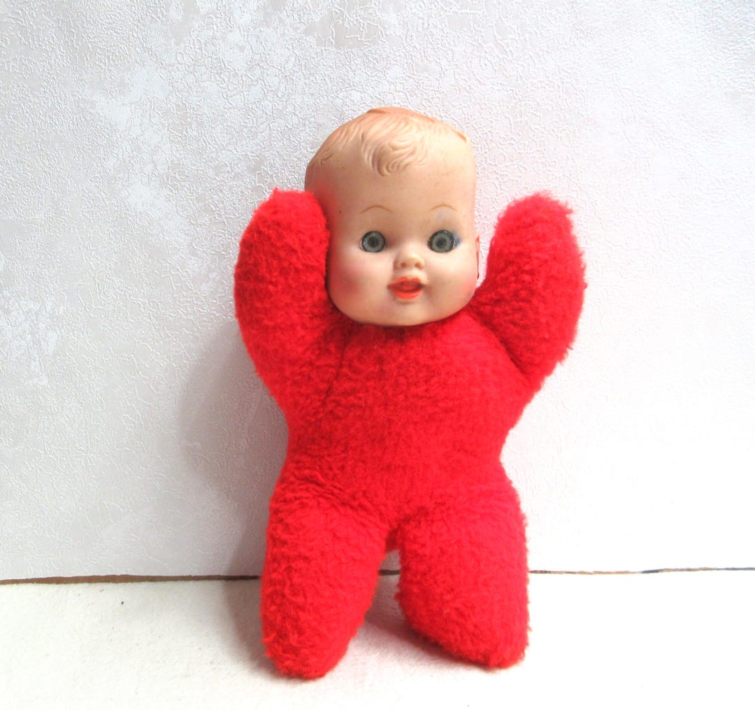 Vintage Douglas Co Cuddle Doll From the 1960s. Stuffed Red Pillow Doll ...