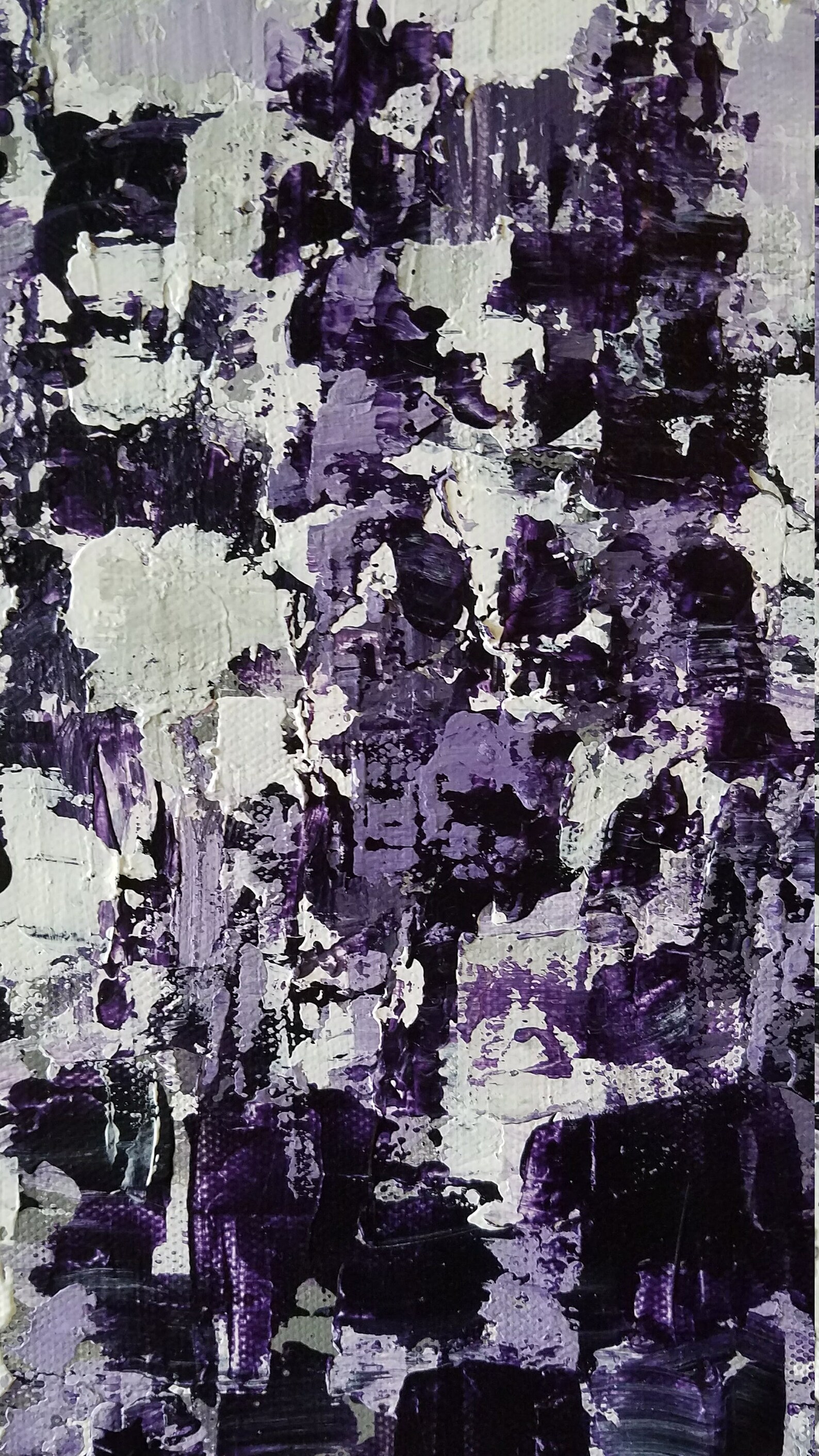 Abstract Original Purple Painting, Large Canvas Art, Palette Knife ...