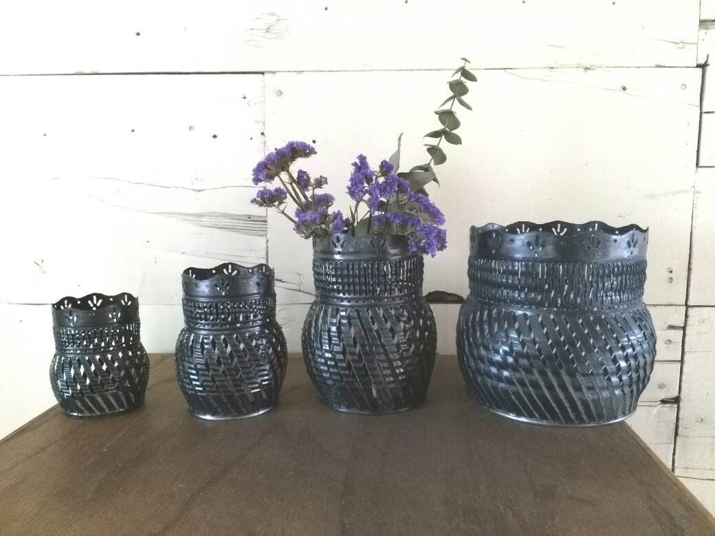 Candle Holder Metal Luminary Tin Can Lantern Tin - Etsy