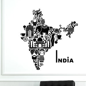 Wall Vinyl Decal India Symbols Indian Peninsula Guaranteed Quality ...