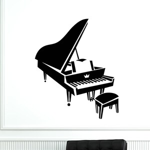 Wall Vinyl Decal Piano Classic Retro Music Pop Songs Decor for Music ...