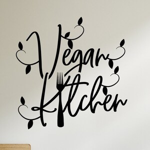 Vegan Vinyl Wall Decal Vegetarian Food Kitchen Healthy Food Stickers ...