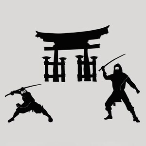 Japanese Ninja Vinyl Wall Decal Japan Gate Boy Room Decor Stickers ...