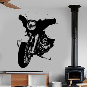 Wall Vinyl Decal Art Bike Chopper Biker Rock Racing Speed Amazing Decor ...