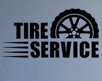Tire Shop Service Center Decals Tires Wall Vinyl Sticker Art Garage ...