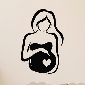Pregnant Vinyl Wall Decal Women Maternity Hospital Family Stickers ...