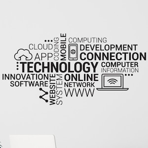 Technology Vinyl Wall Decal Innovation Software Company IT Art Tech ...