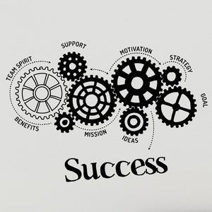 Success Gears Vinyl Wall Decal Office Space Decor Idea Stickers Mural ...